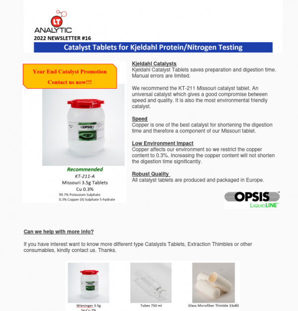 Catalyst Tablets for Kjeldahl Protein Nitrogen Testing – LT Resources
